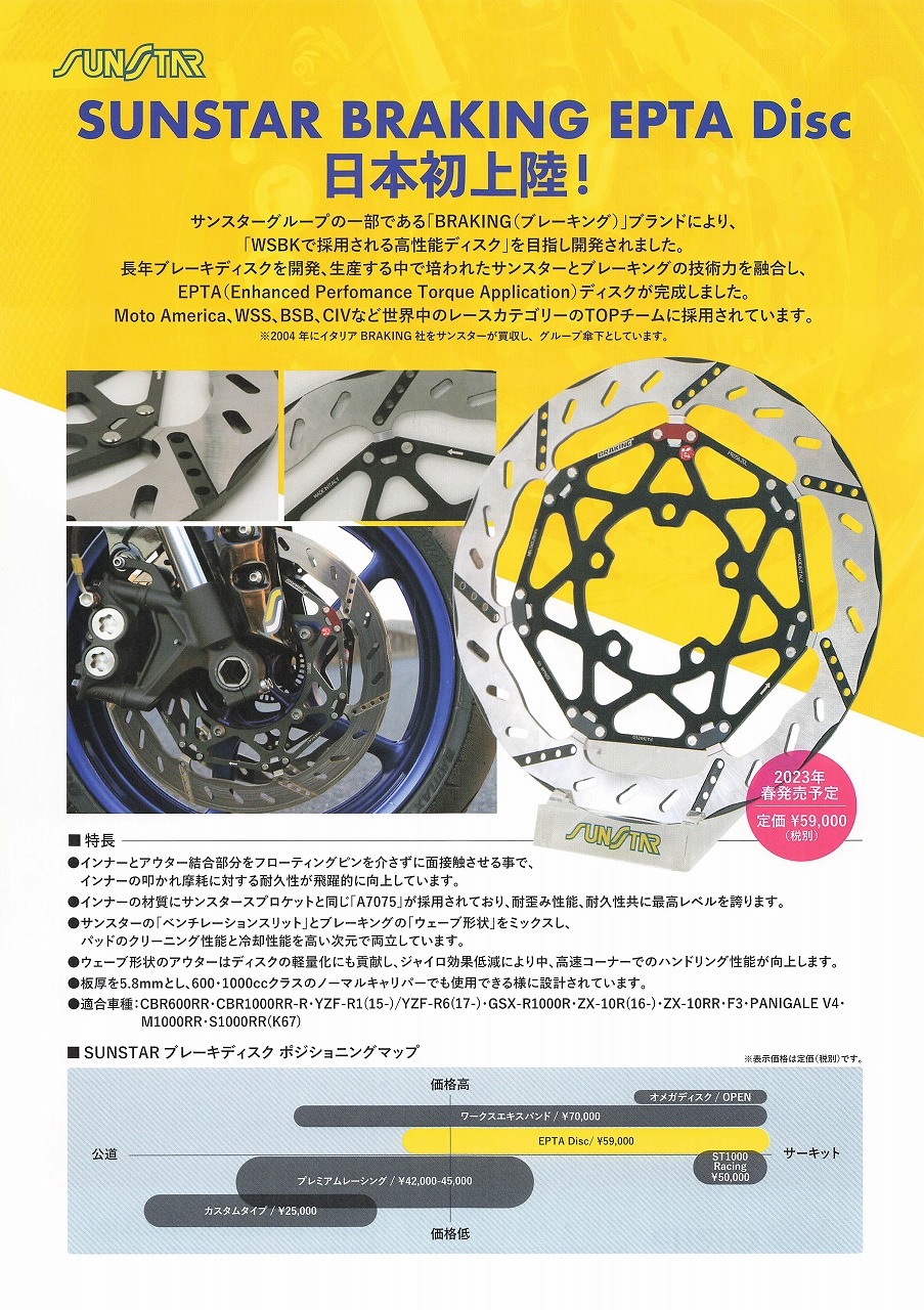 SUNSTAR BRAKING EPTA DISC「日本発上陸の熱い？奴」スーパースポーツに最適？ | decoboco