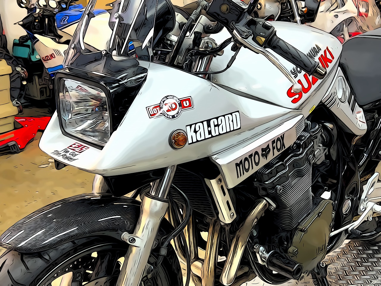 GSX1200S イナズマ1200油冷カタナ ヨシムラST-1カム組付け FCCクラッチ ヨシムラエンジンカバー ステップキットなど | decoboco